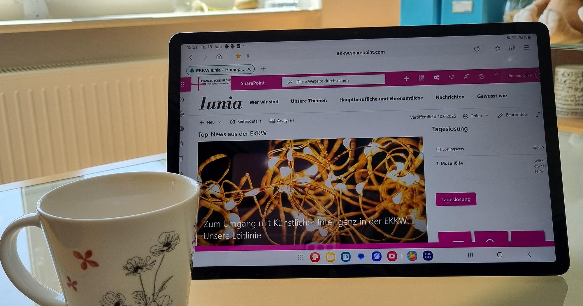 EKKW Website: Intranetportal IUNIA – Interne Kommunikation der EKKW